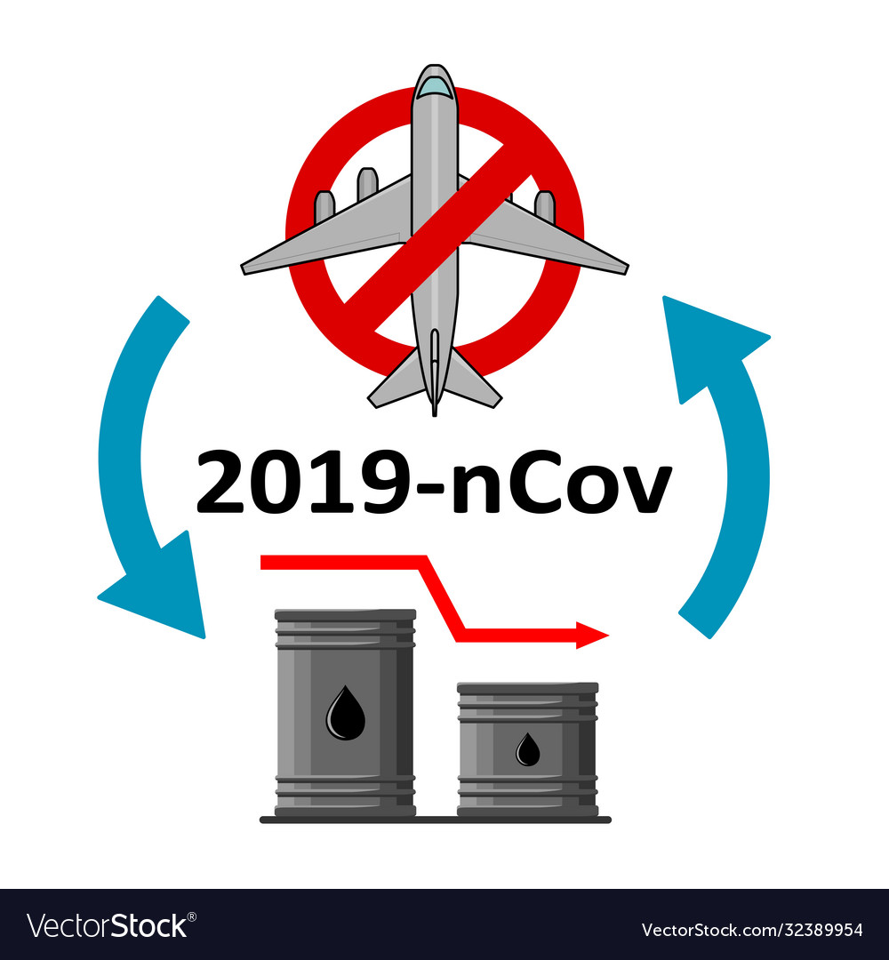 Concept a decrease in oil demand due Royalty Free Vector