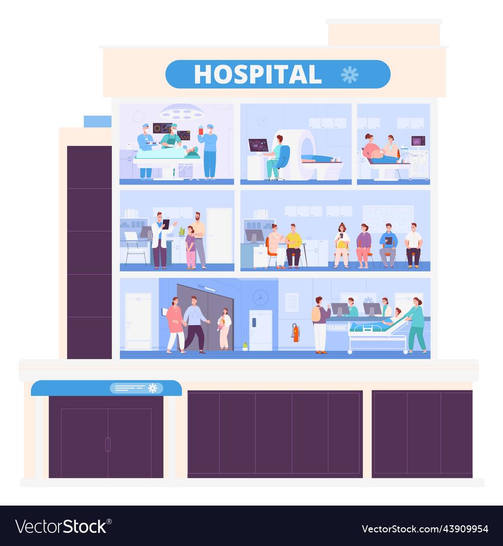 Hospital rooms interior medical clinic healthcare Vector Image