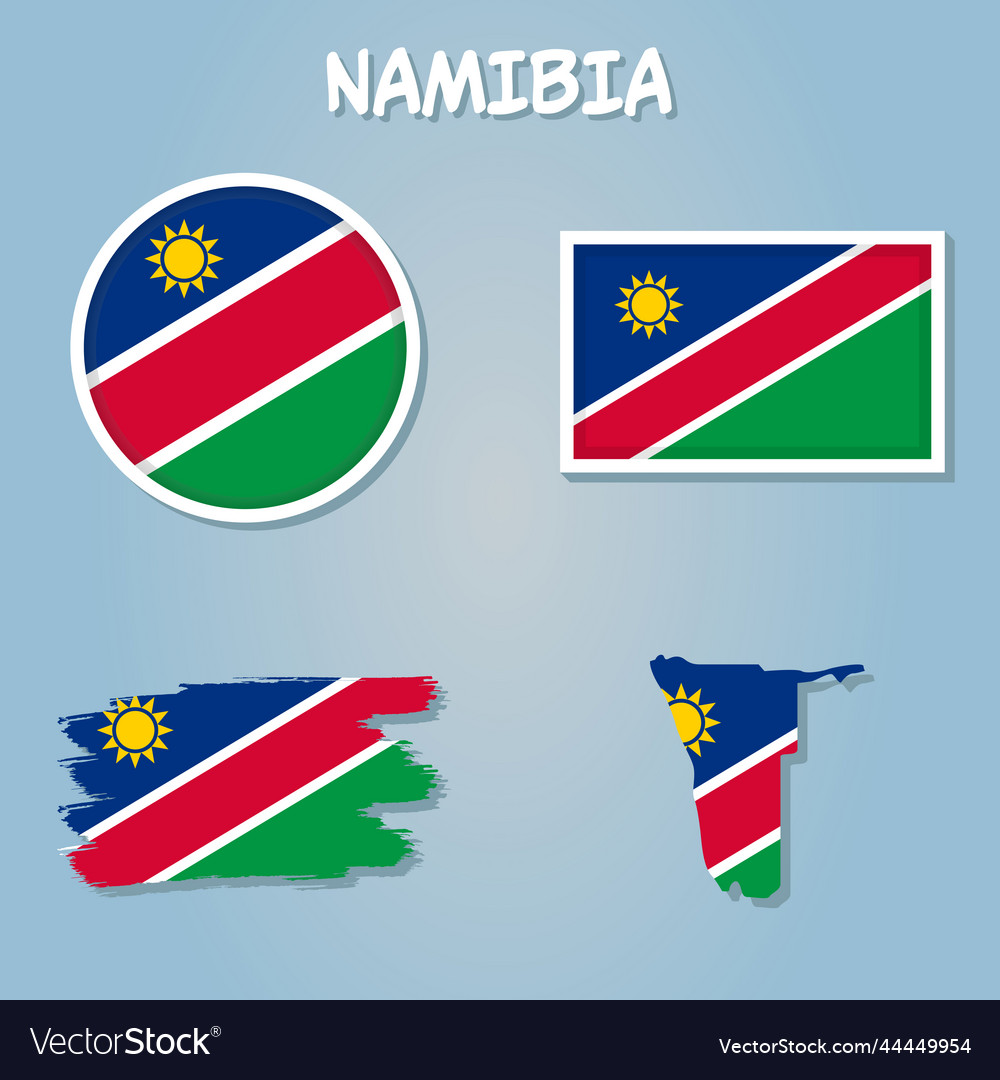 Namibia national flag map design of Royalty Free Vector
