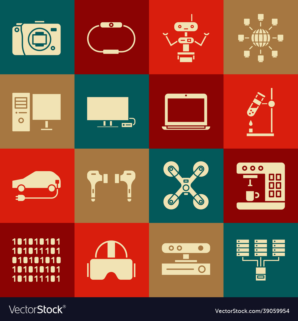 Set server data web hosting coffee machine Vector Image Set server data web hosting coffee machine Vector Image