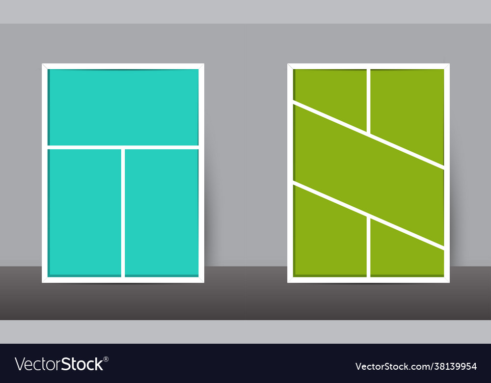 Vertical collage set layout template frames Vector Image