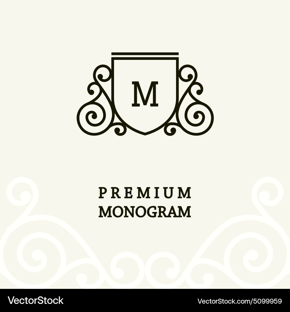 Beautiful floral monogram design Royalty Free Vector Image