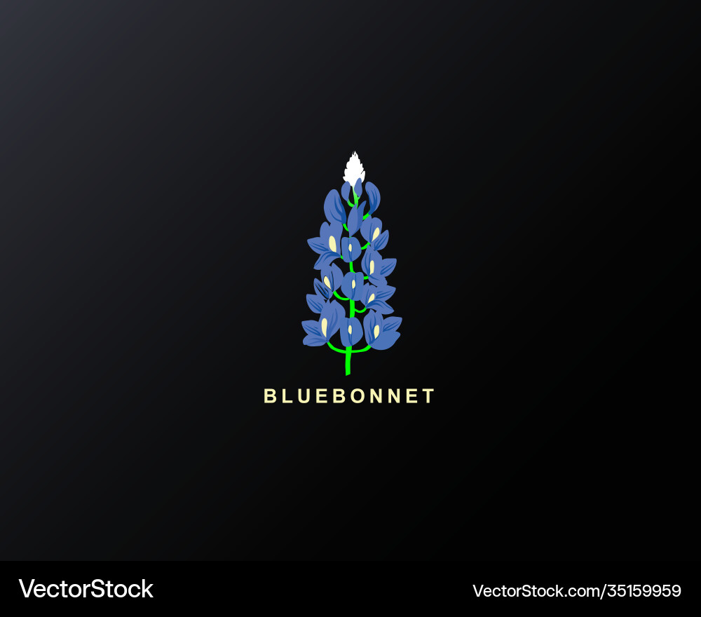 Blue bonnet Royalty Free Vector Image - VectorStock