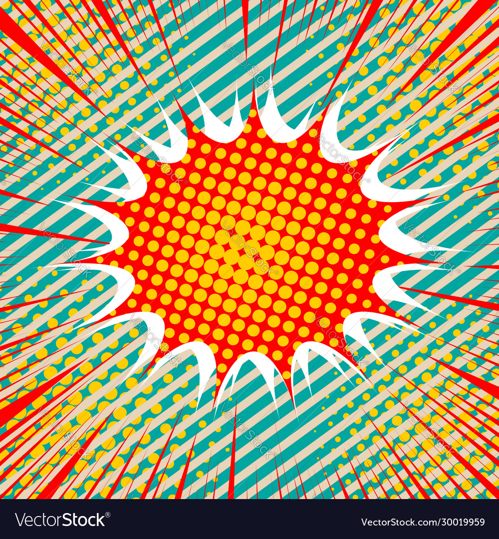 Comic explosive bright concept Royalty Free Vector Image