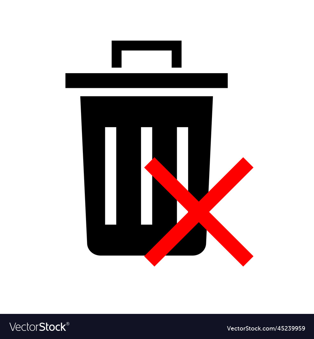 Do not throw trash in the trash can sign Vector Image
