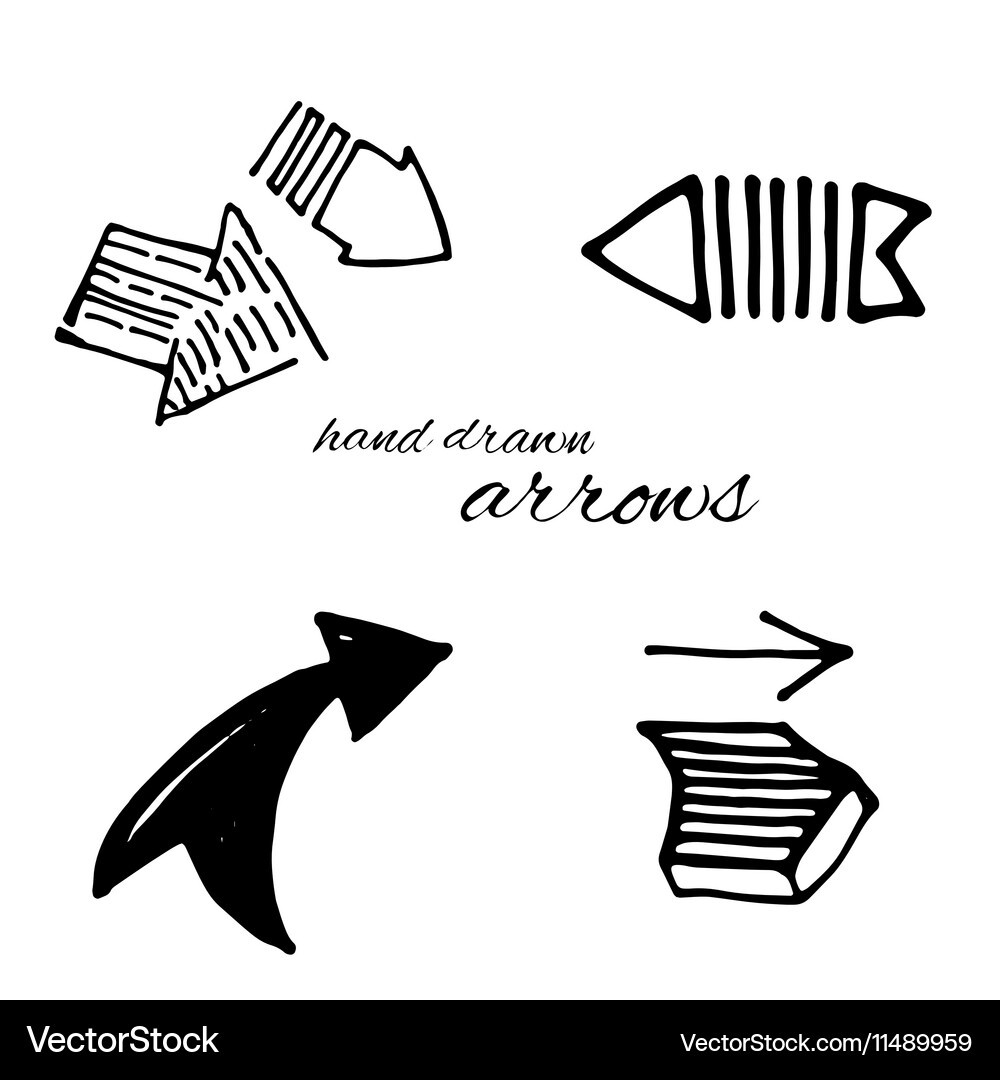 Doodle arrows set Royalty Free Vector Image - VectorStock