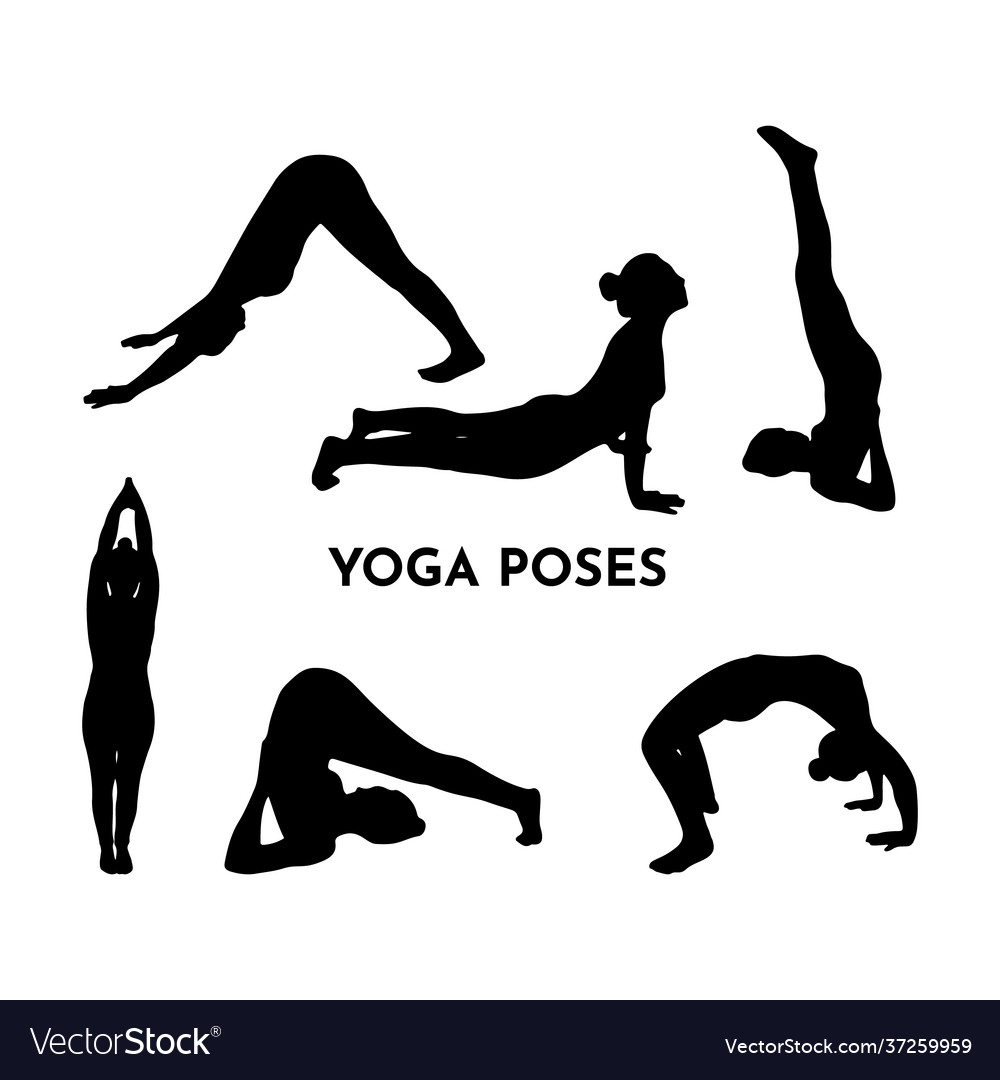Set yoga poses sport concept isolated icon Vector Image Set yoga poses sport concept isolated icon Vector Image