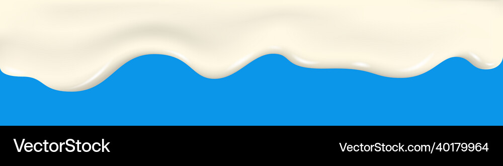 Dripping milk cream liquid ice cream Royalty Free Vector