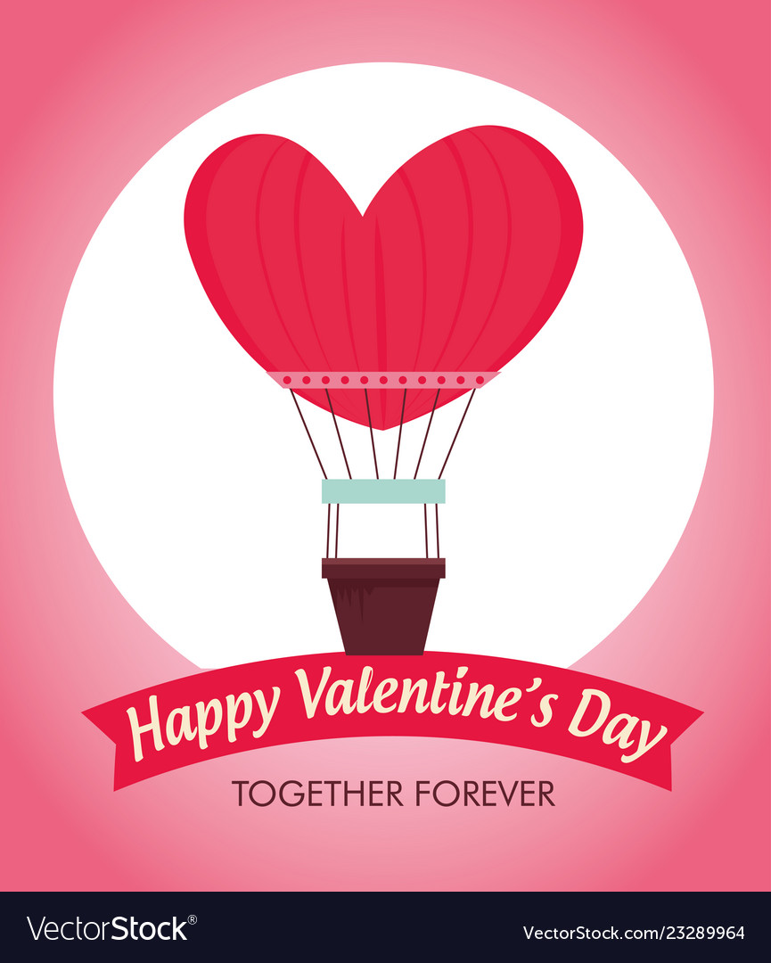 Heart air balloon to celebrate valentine day Vector Image