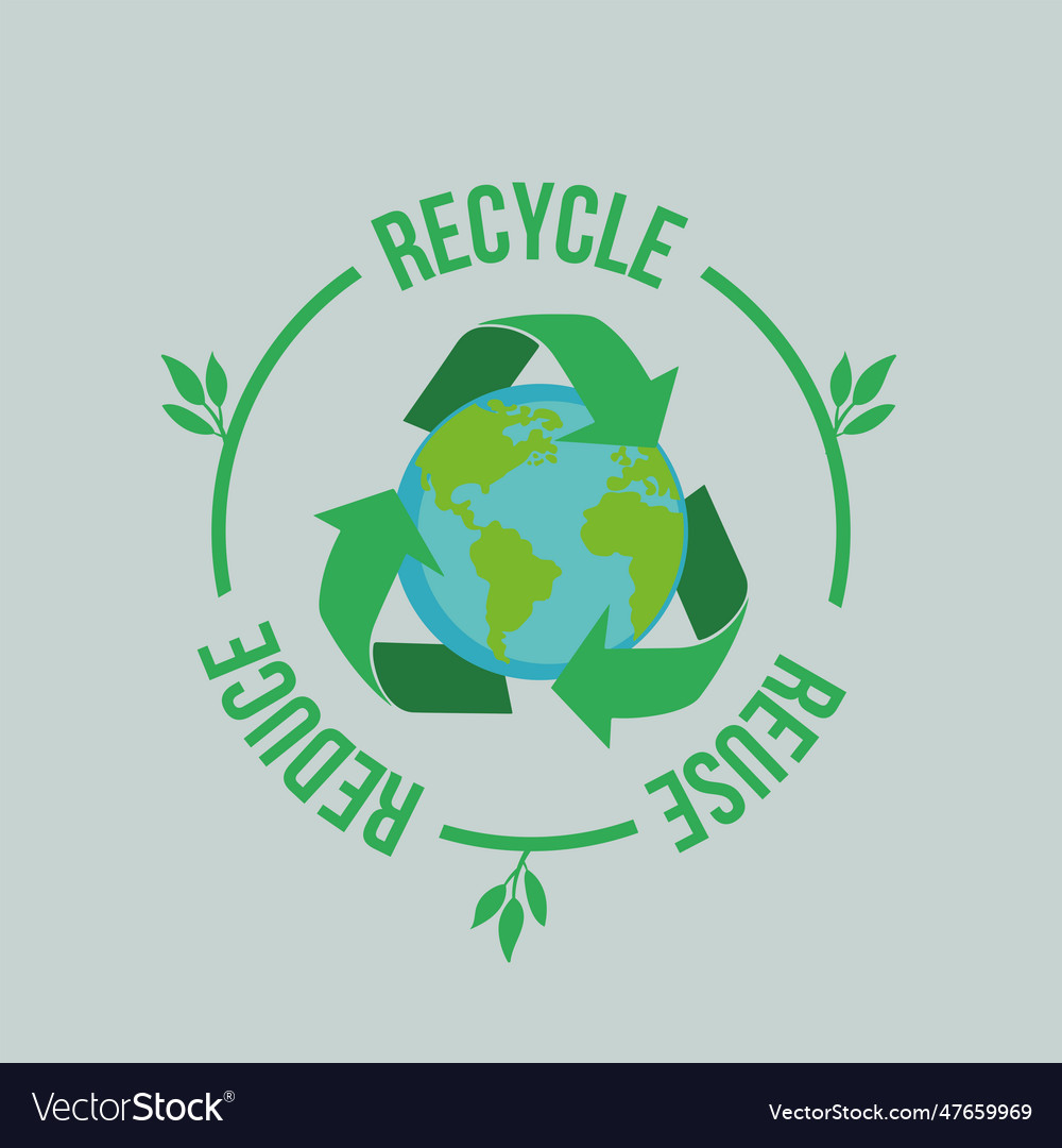 Isolated planet earth with recyclable symbol eco Vector Image Isolated planet earth with recyclable symbol eco Vector Image