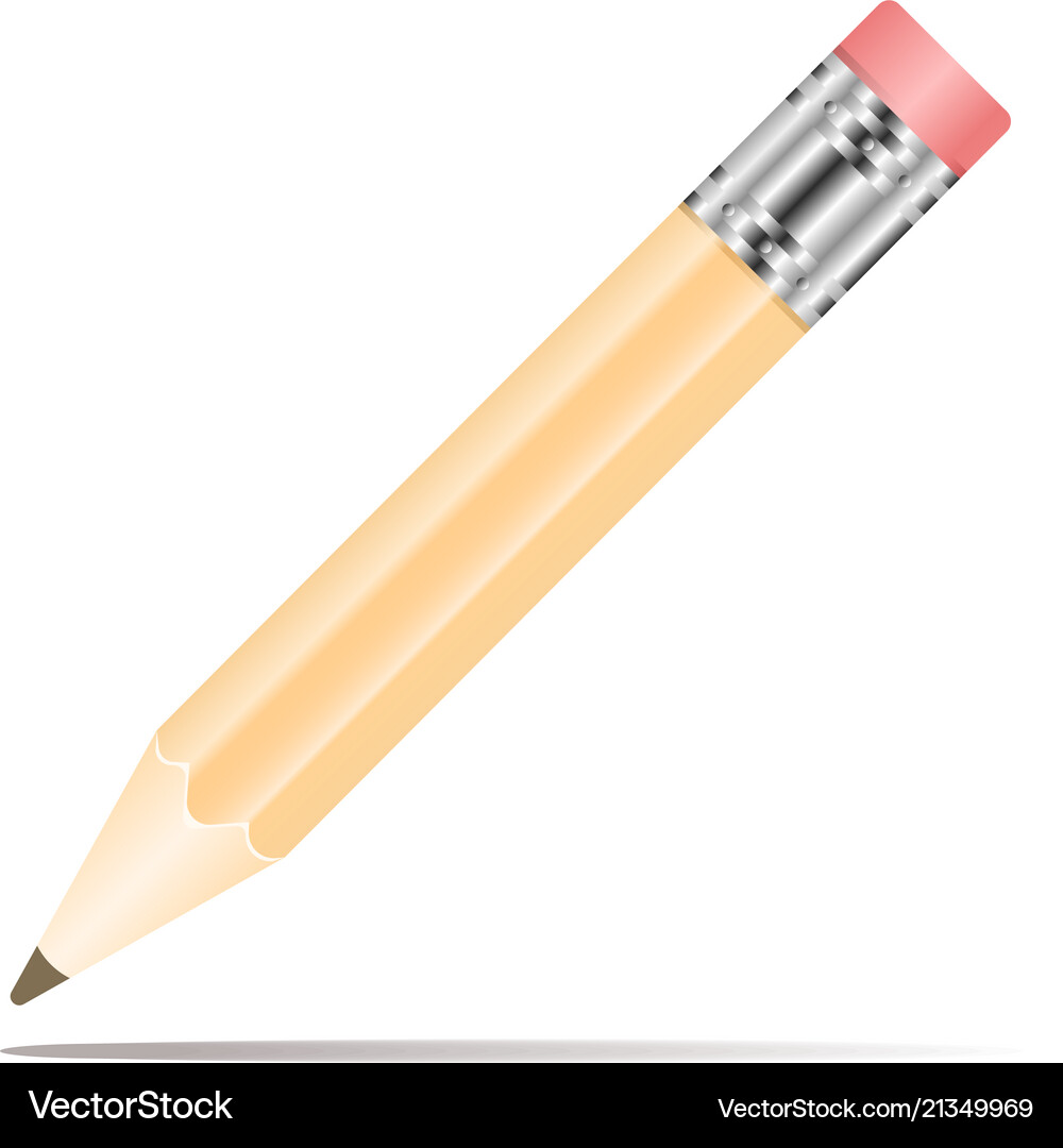 Pencil icon in flat design Royalty Free Vector Image