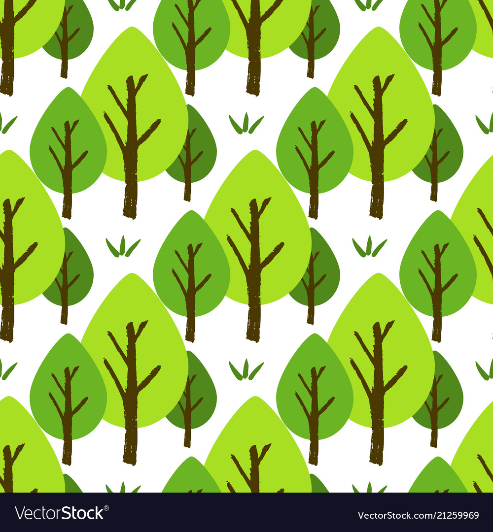 Seamless tree pattern Royalty Free Vector Image