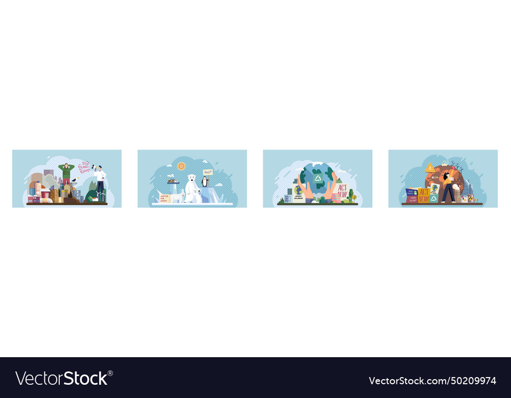 Climate change save the planet on world Royalty Free Vector