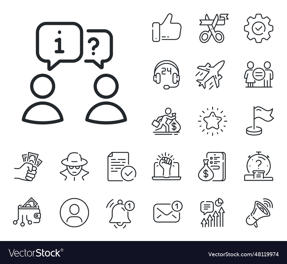 Interview line icon job information sign Vector Image Interview line icon job information sign Vector Image