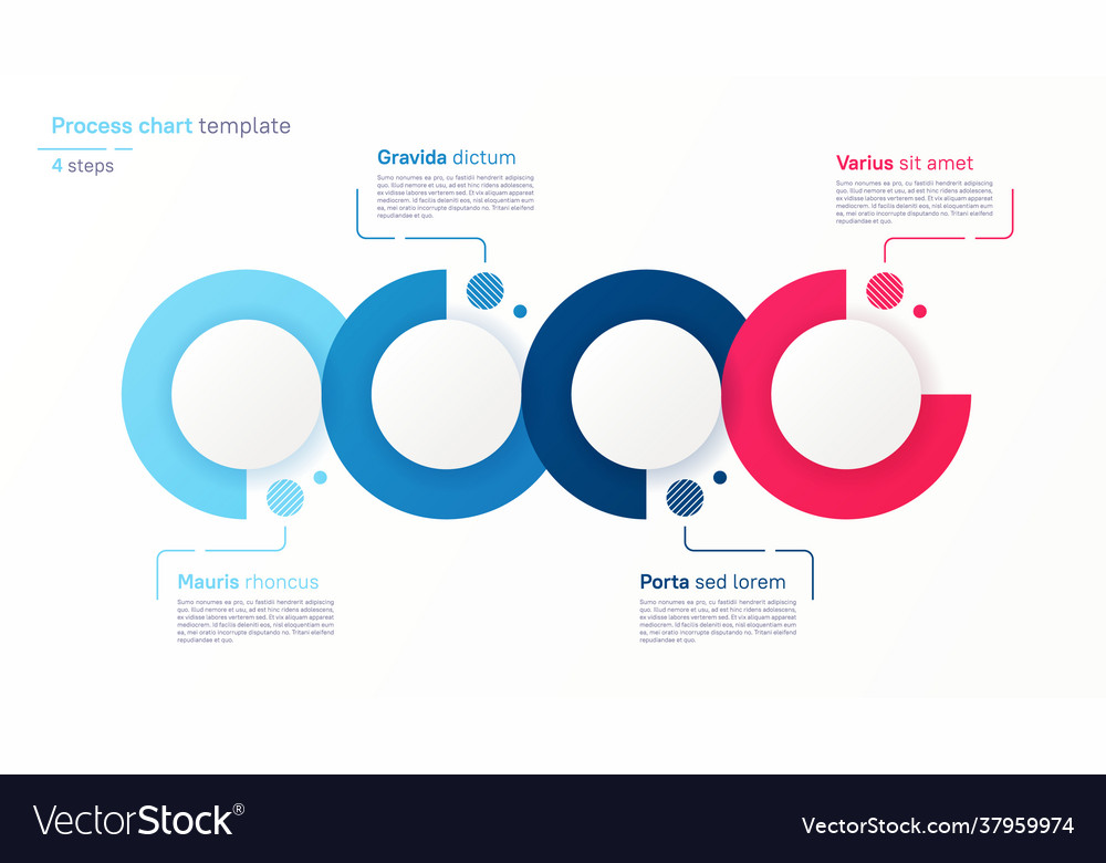 Process chart design modern template Royalty Free Vector