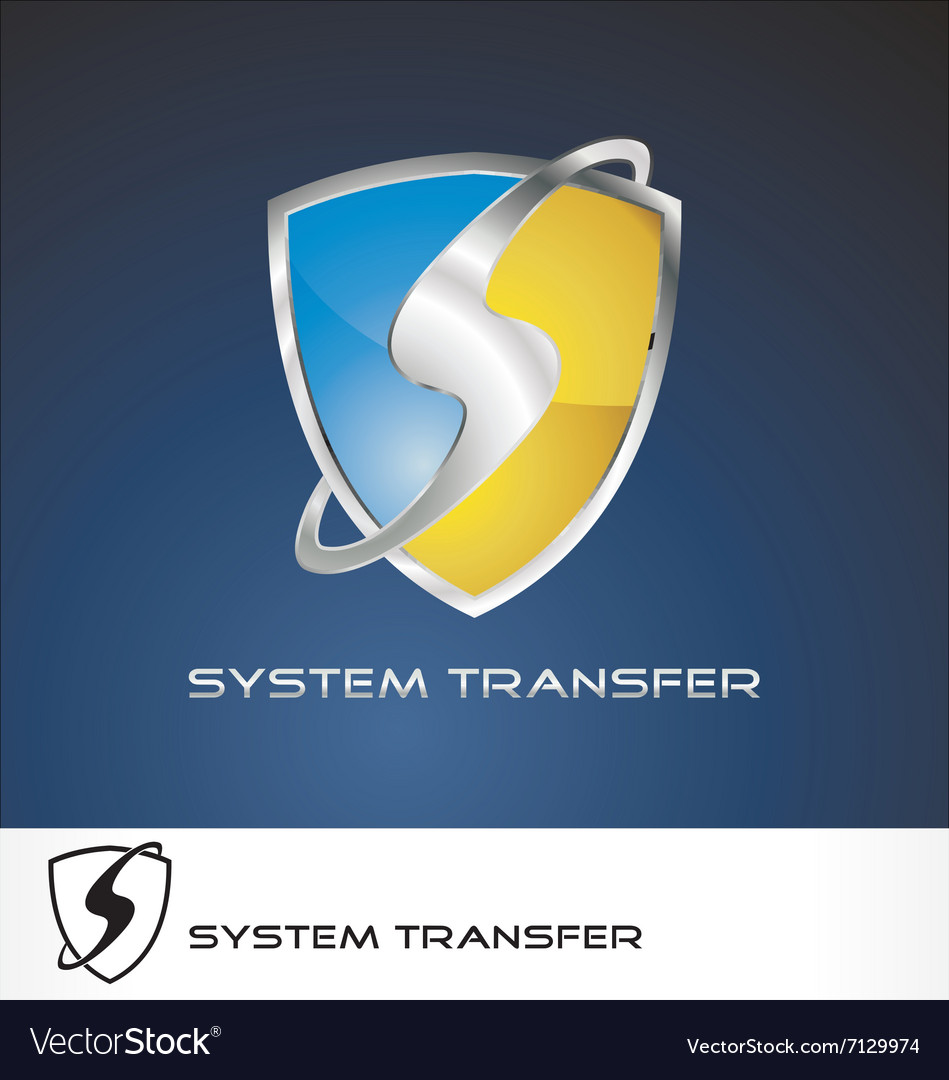 System transfer logo Royalty Free Vector Image