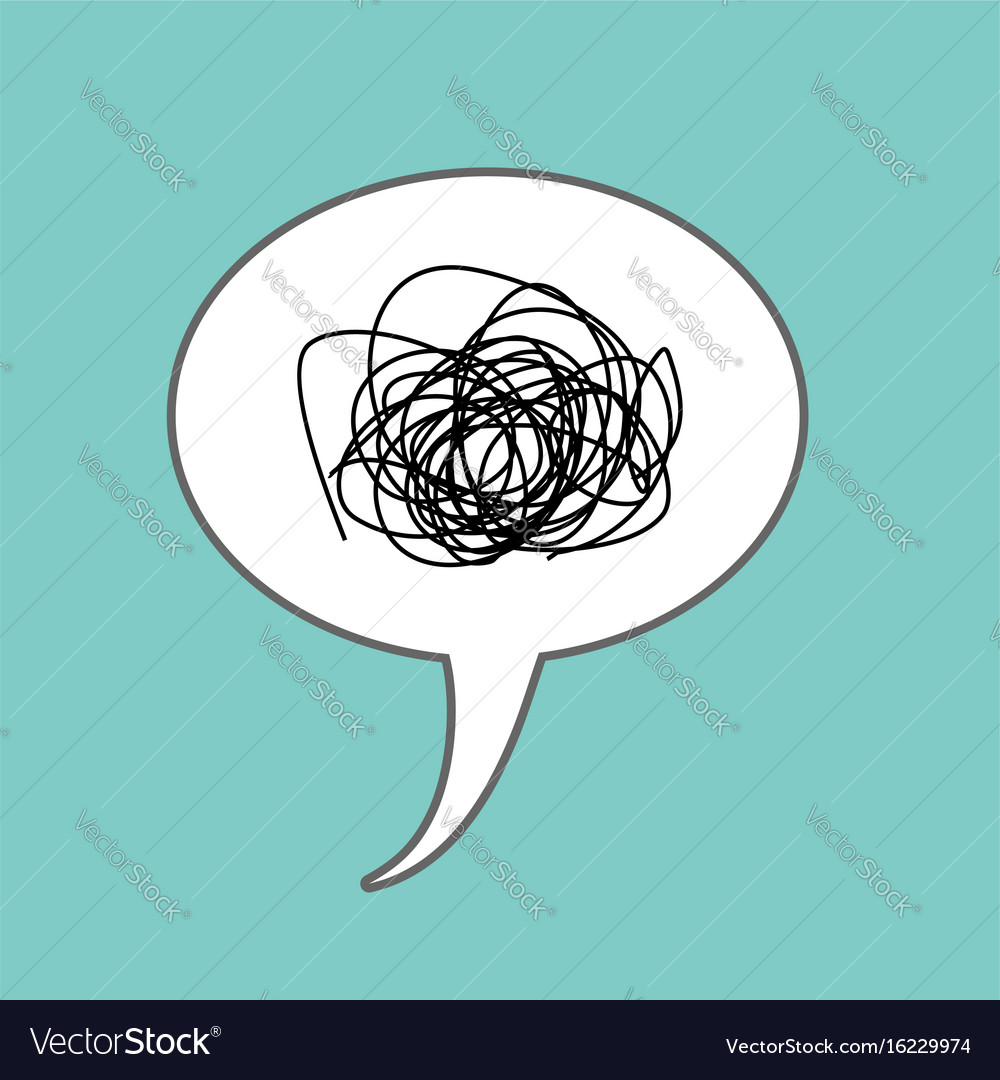 Tangled thoughts comic speech bubble isolated Vector Image