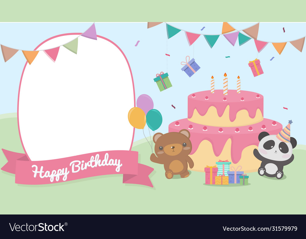 Happy Birthday Invitation Template Royalty Free Vector Image