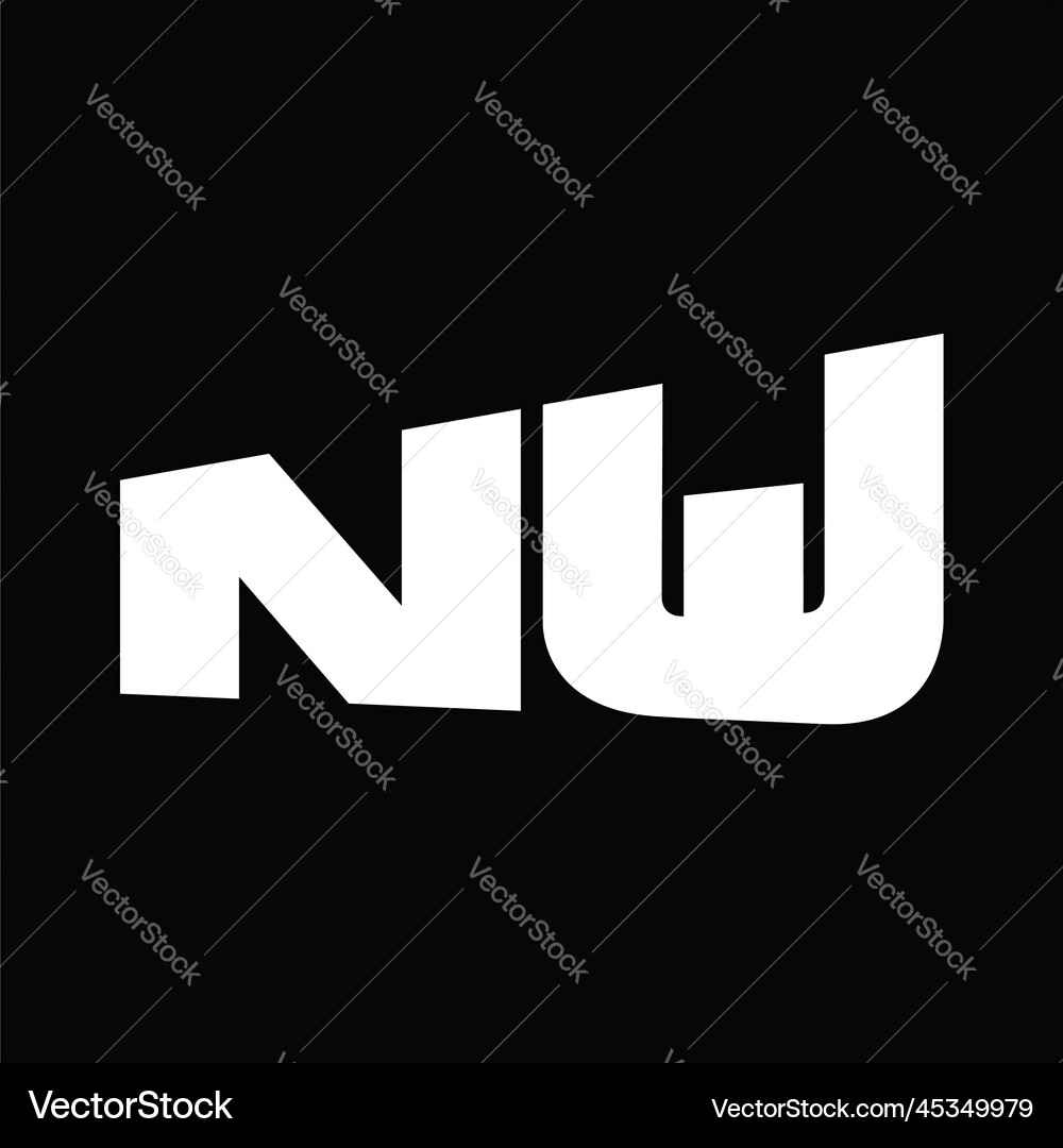 Nw logo monogram big alphabet design template – Royalty-Free Vector ...