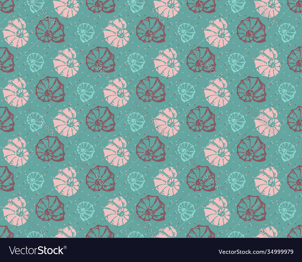 Sea shell seamless pattern Royalty Free Vector Image