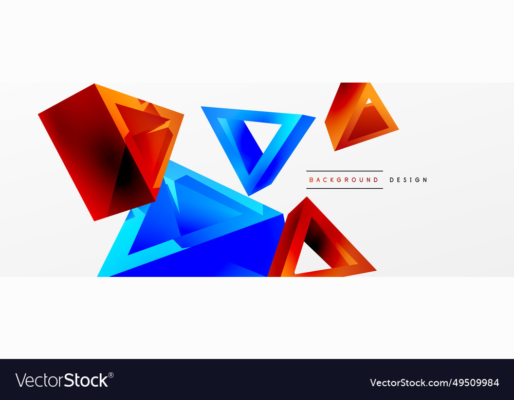 3d triangle abstract background basic shape Vector Image