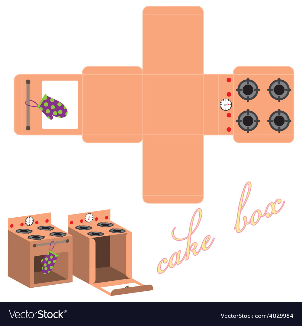 Cake Box Template Royalty Free Vector Image VectorStock