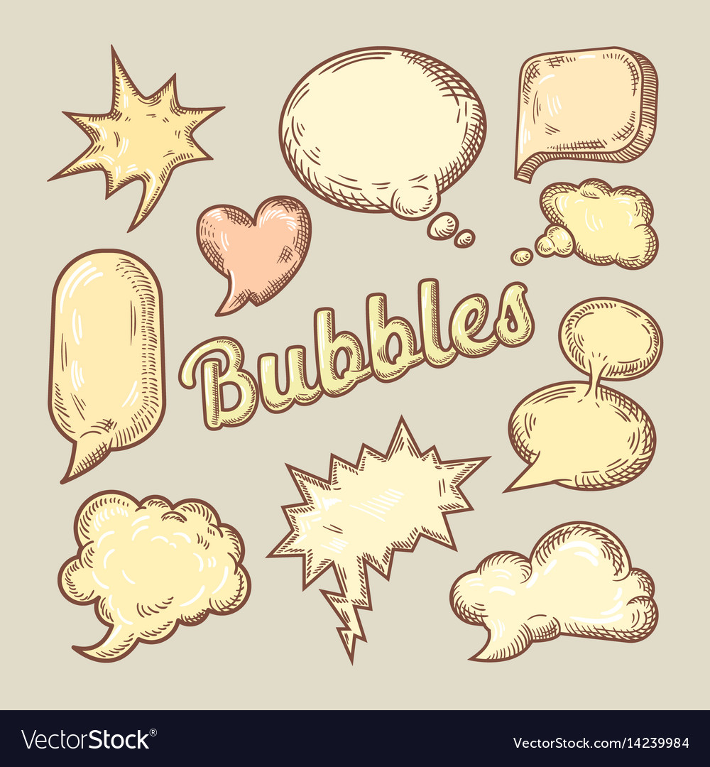Hand drawn comic speech bubbles Royalty Free Vector Image Hand drawn comic speech bubbles Royalty Free Vector Image