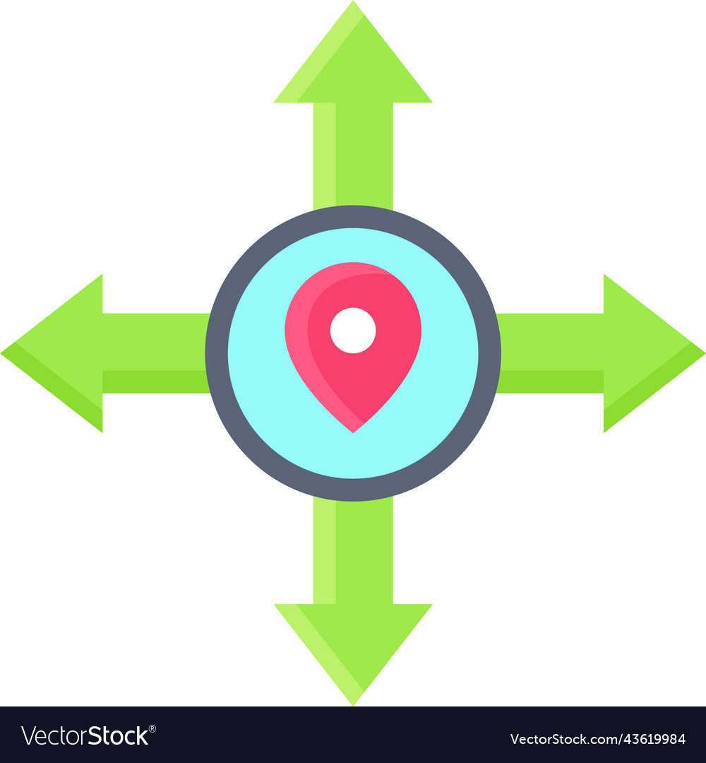 Intersection arrows icon location map Royalty Free Vector