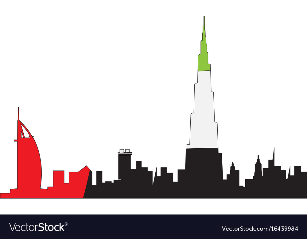 Isolated cityscape dubai Royalty Free Vector Image Isolated cityscape dubai Royalty Free Vector Image