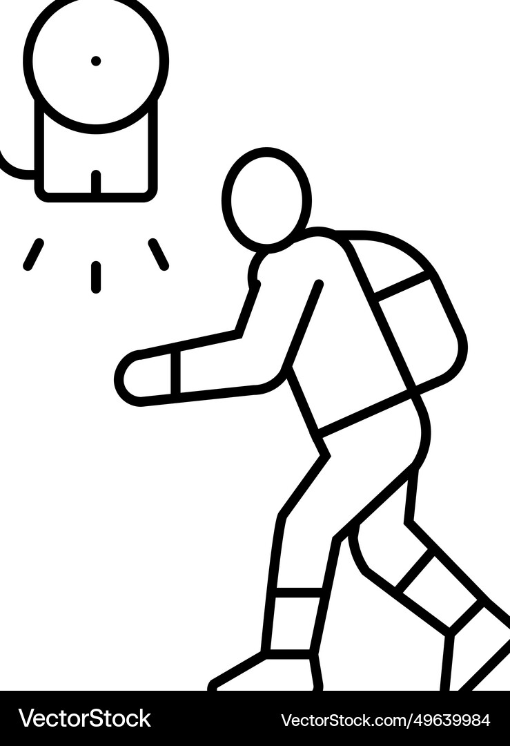 Recess time primary school line icon Royalty Free Vector