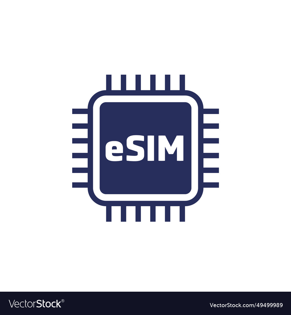 Esim card icon on white Royalty Free Vector Image Esim card icon on white Royalty Free Vector Image