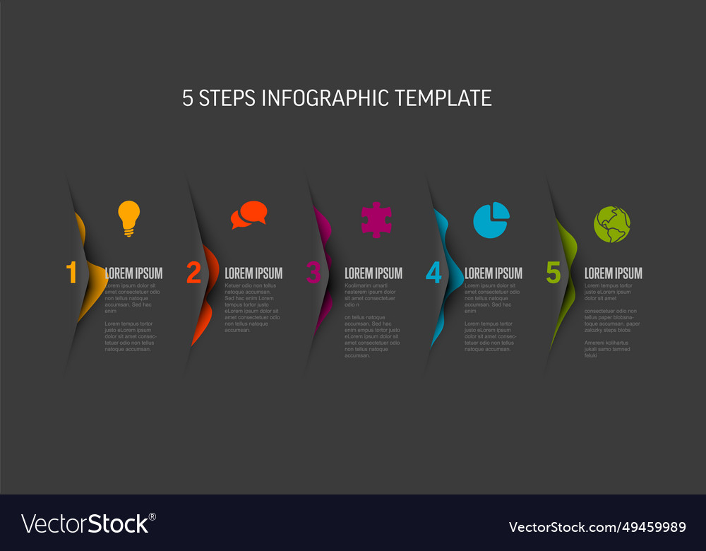 Five steps progress or options template Royalty Free Vector