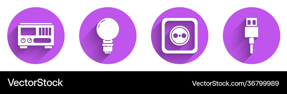 Set electrical measuring instruments light bulb Vector Image