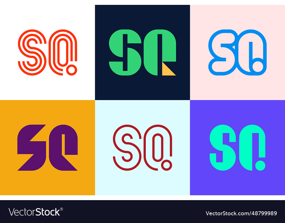 Set of letter sq logos Royalty Free Vector Image