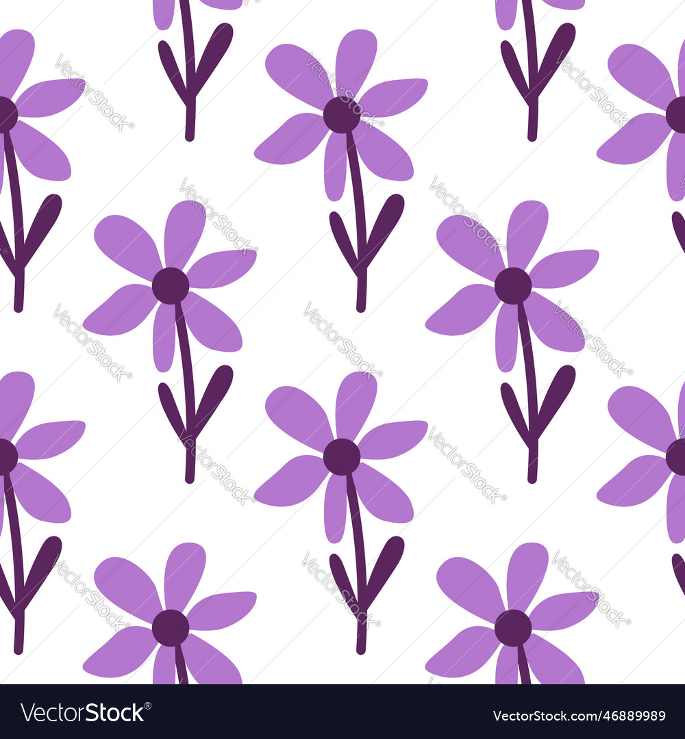 Stylized tropical simple flower seamless pattern Vector Image
