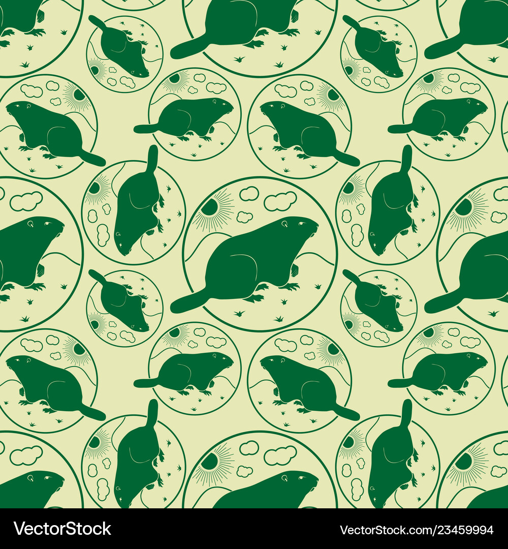 Happy groundhog day seamless pattern Royalty Free Vector