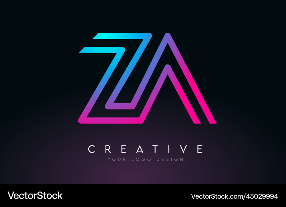 Monogram lines za z a letter logo design creative Vector Image