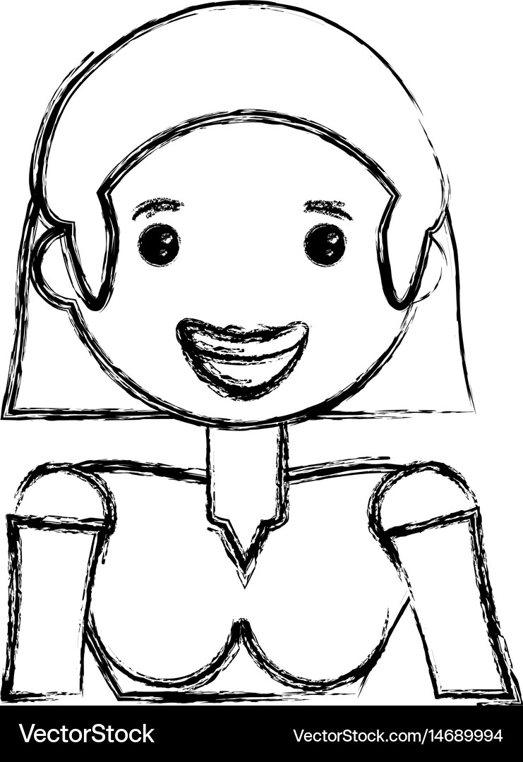 Woman smiling cartoon Royalty Free Vector Image