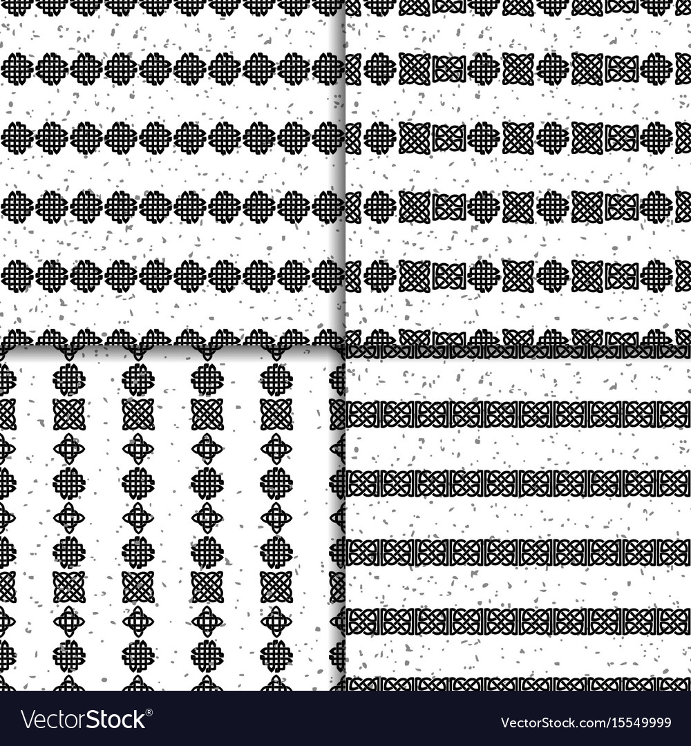 Celtic knot seamless pattern set Royalty Free Vector Image
