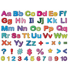 Cartoon letters and numbers Royalty Free Vector Image