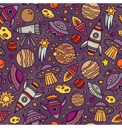 Planets in outer space cartoon flat seamless Vector Image