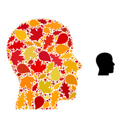 Barbell autumn collage icon with fall leaves Vector Image
