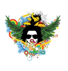 Funky face emblem Royalty Free Vector Image - VectorStock