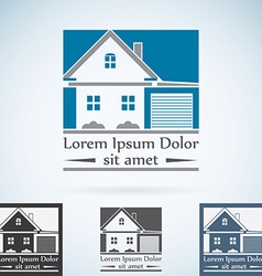 Real estate raster logo design template color set Vector Image