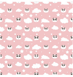 Cute panda seamless pattern background Royalty Free Vector