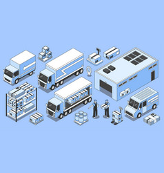 Warehouse outside view isometric Royalty Free Vector Image