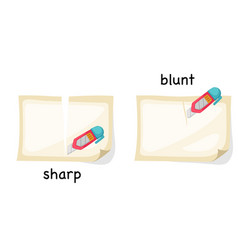 Opposite sharp and blunt Royalty Free Vector Image