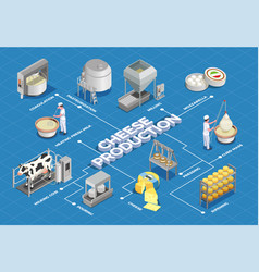 Cheese production isometric infographics Vector Image