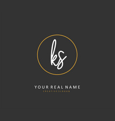 K s ks initial letter handwriting and signature Vector Image