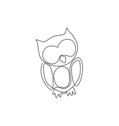 One single line drawing elegant owl bird Vector Image